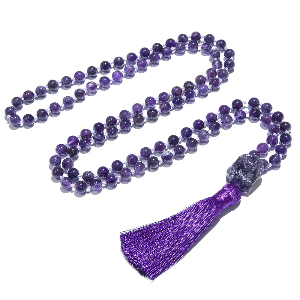 Chapelet de méditation en améthyste naturelle – Anti-stress.shop